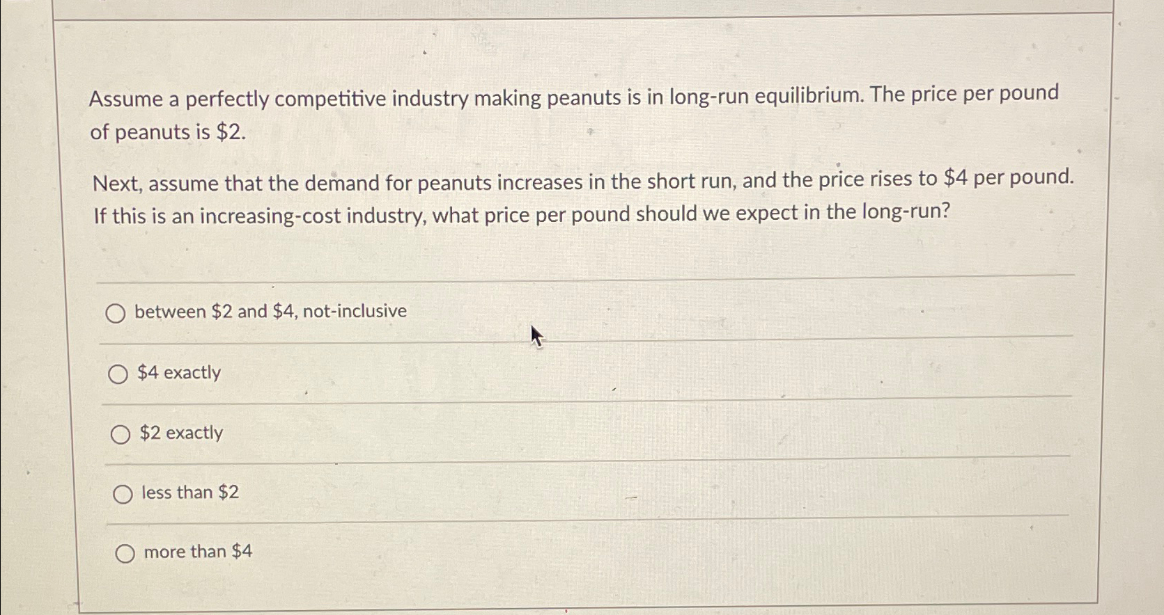 Solved Assume a perfectly competitive industry making | Chegg.com