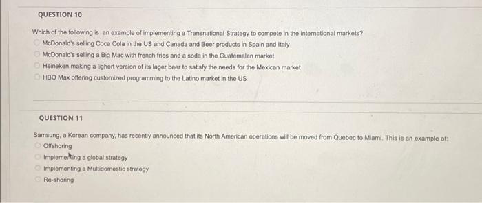 Solved Which of the following is an example of implementing | Chegg.com