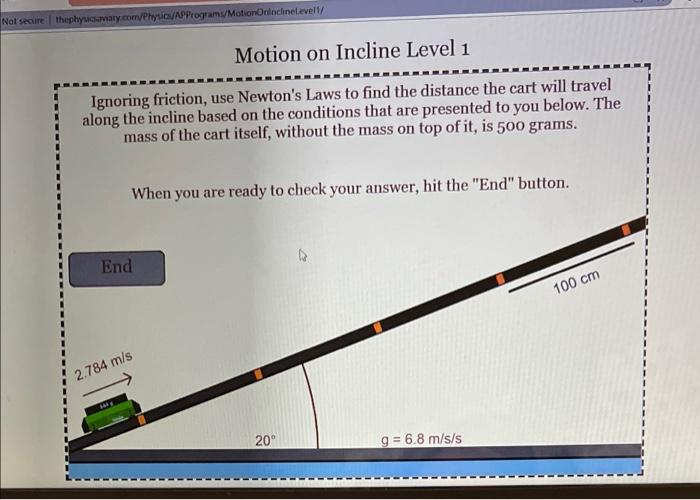 Solved Find the distance the cart will travel along the | Chegg.com