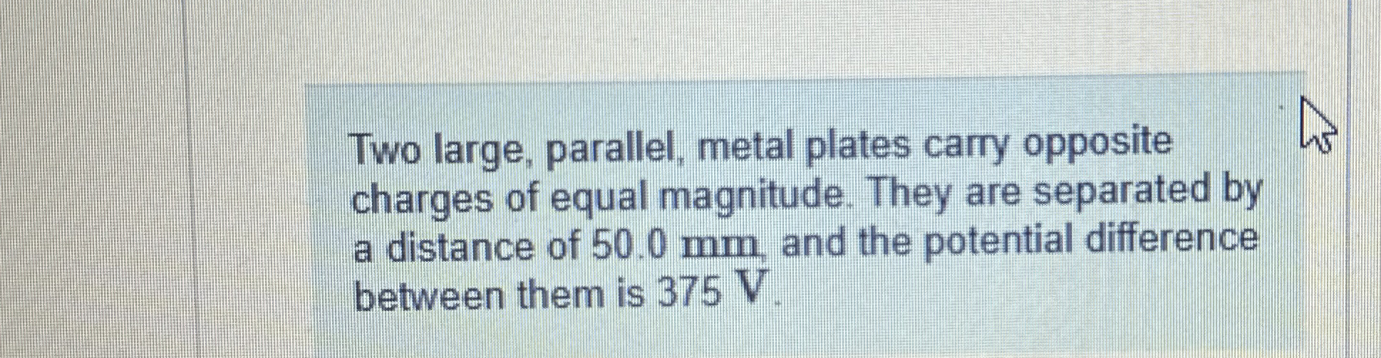 Solved Two large, parallel, metal plates carry | Chegg.com