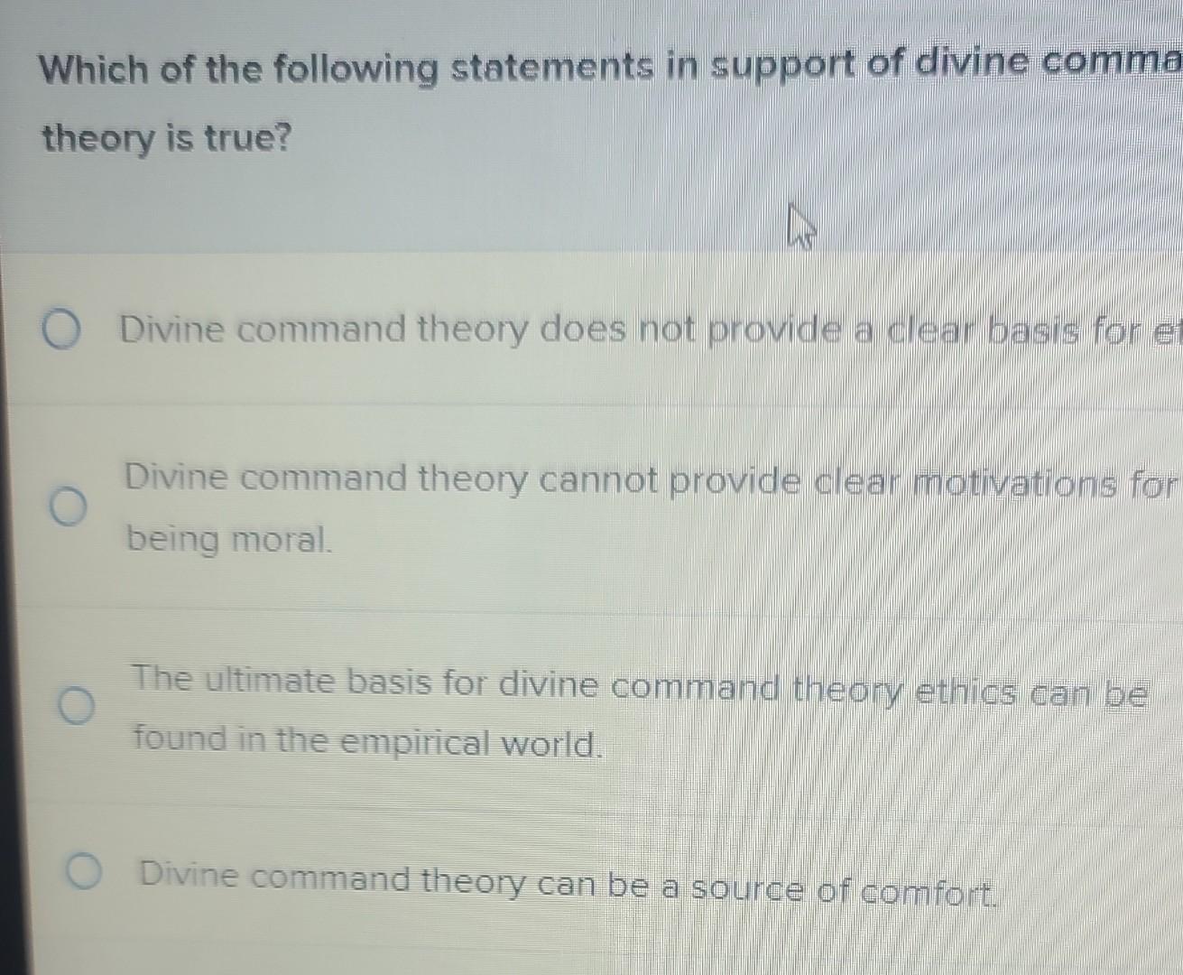 Which of the following statements in support of | Chegg.com
