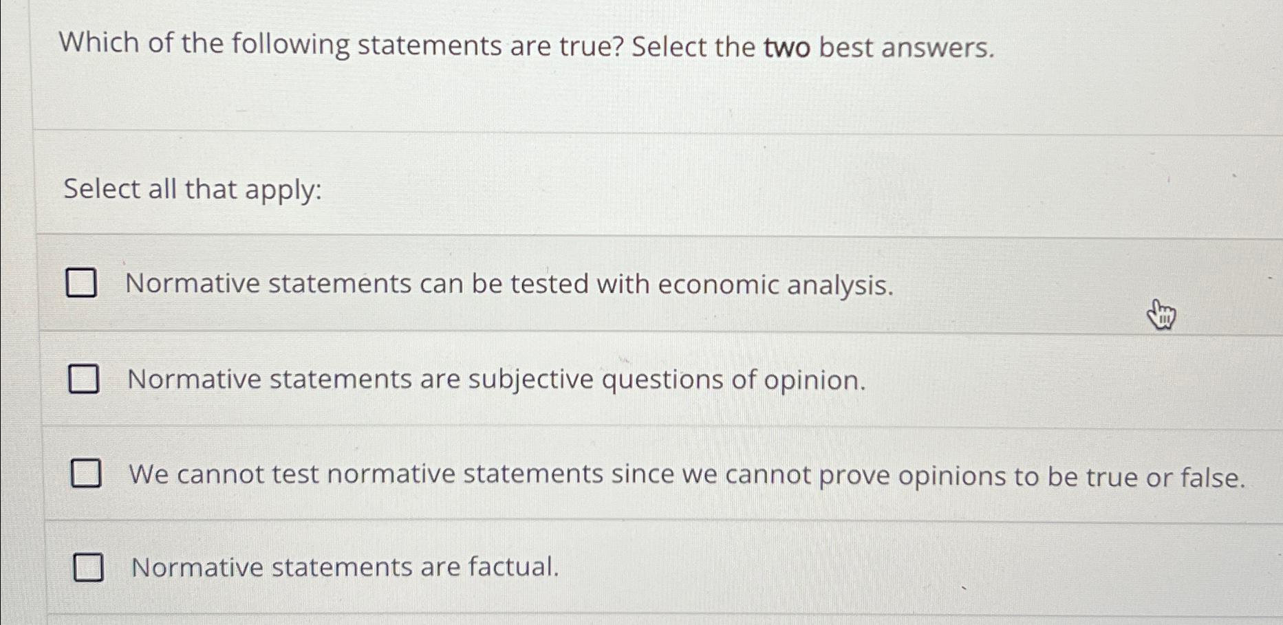 Solved Which of the following statements are true? Select | Chegg.com