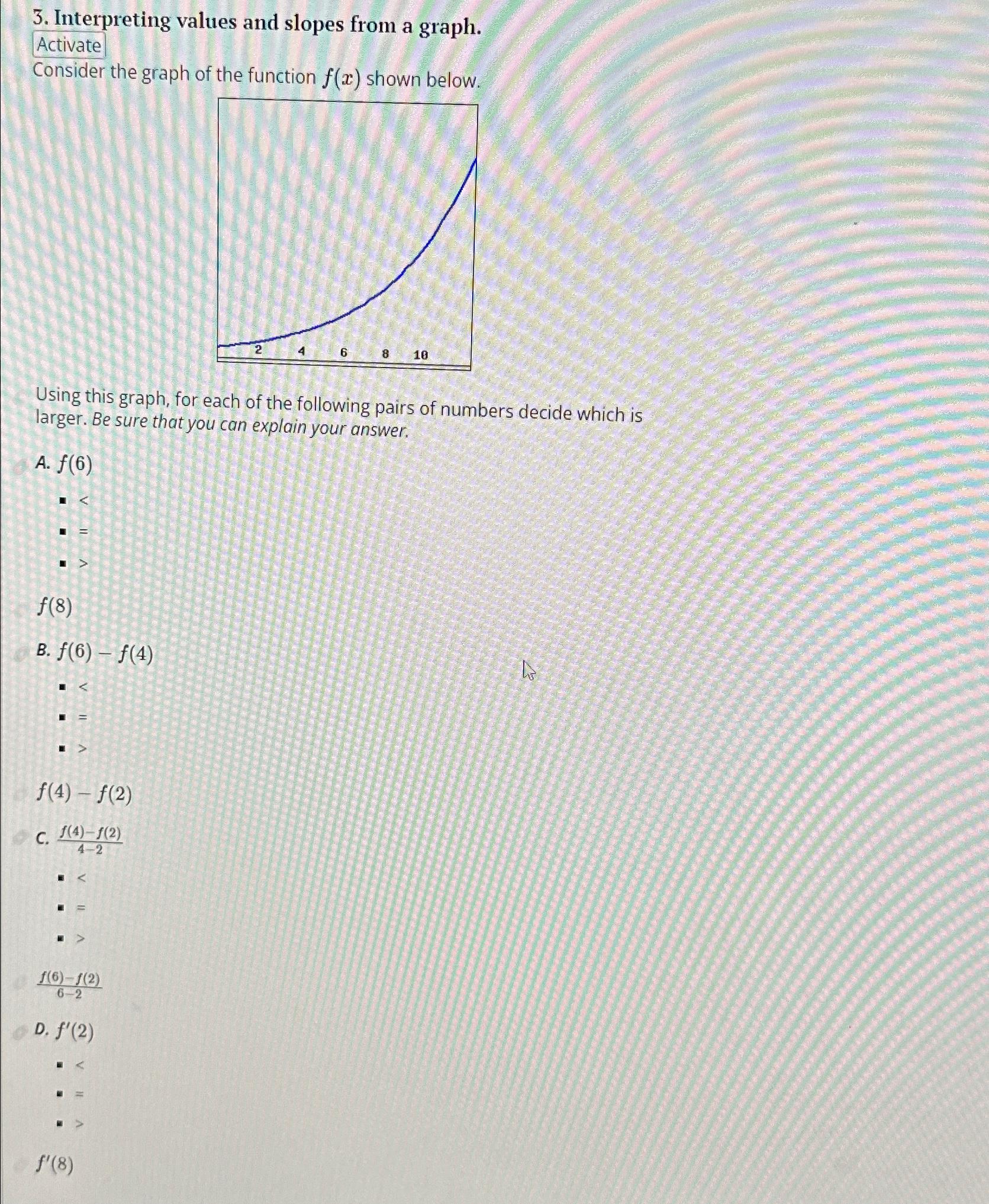 Solved Interpreting values and slopes from a | Chegg.com
