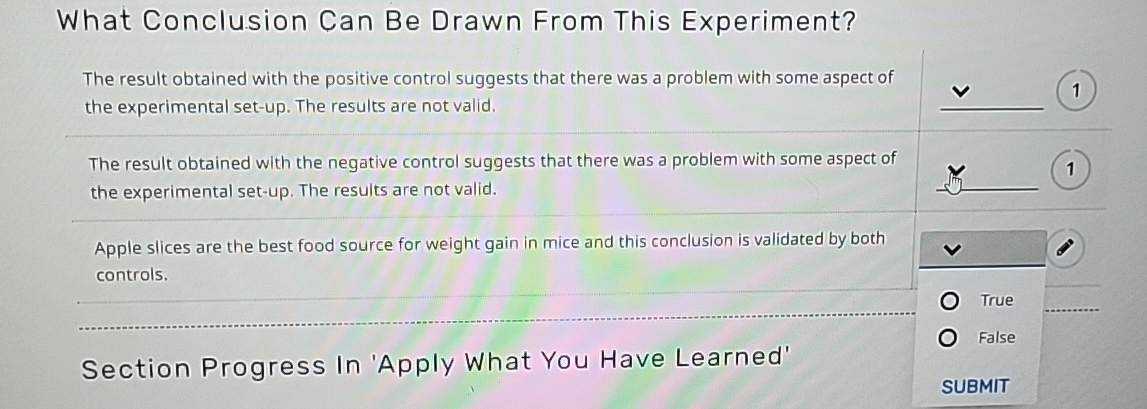 Solved What Conclusion Can Be Drawn From This Experiment?The | Chegg.com