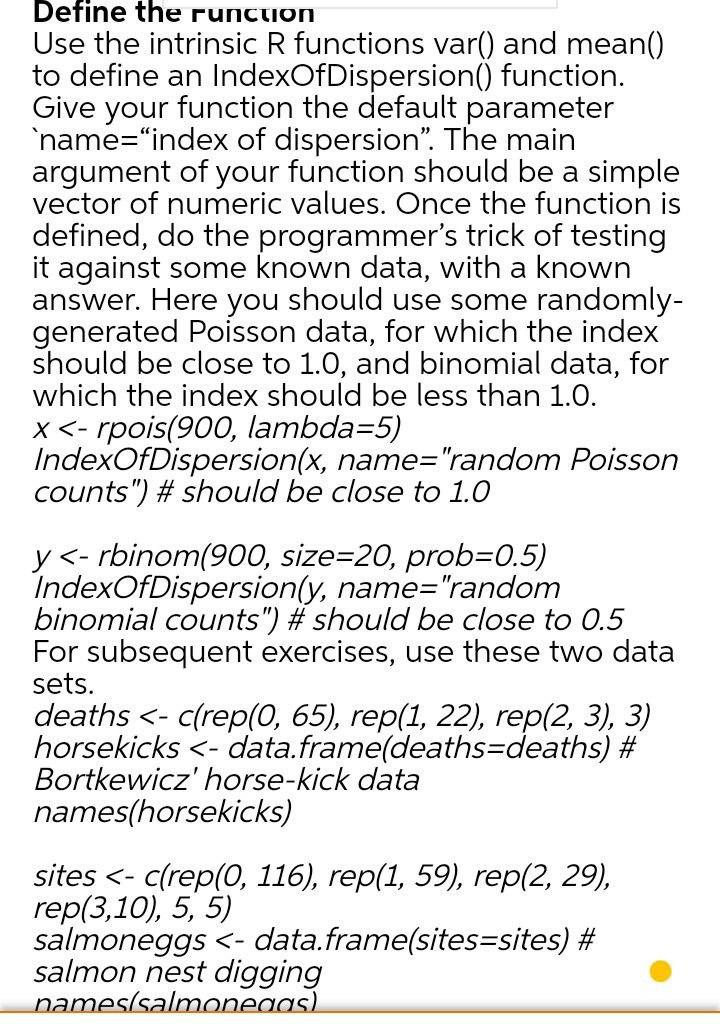 Solved Define the runction Use the intrinsic R functions | Chegg.com