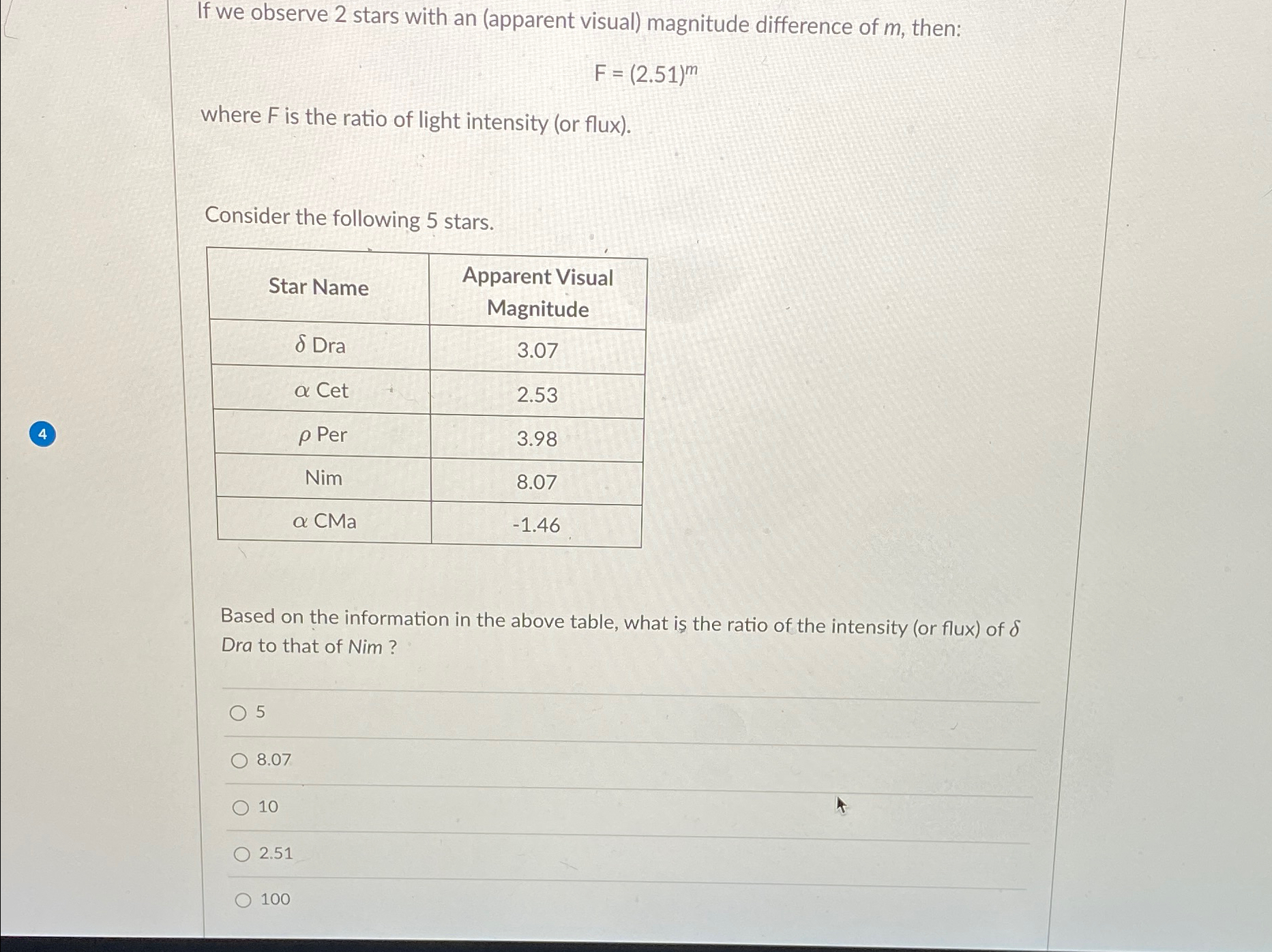 Solved If we observe 2 ﻿stars with an (apparent visual) | Chegg.com