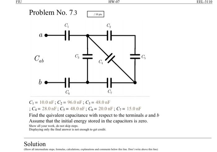 Solved Problem No. 7.1 | Chegg.com