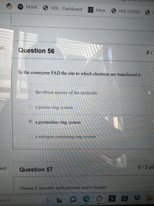 Solved In the coenzyme FAD the site to which electrons are | Chegg.com