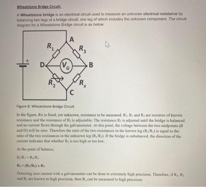 Solved Wheatstone Bridge Circuit: A Wheatstone bridge is an | Chegg.com
