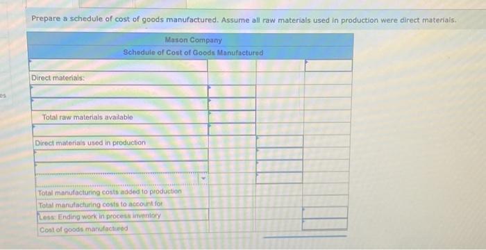 Solved xercise 3-6 (Algo) Schedules of Cost of Goods | Chegg.com Solved xercise 3-6 (Algo) Schedules of Cost of Goods | Chegg.com