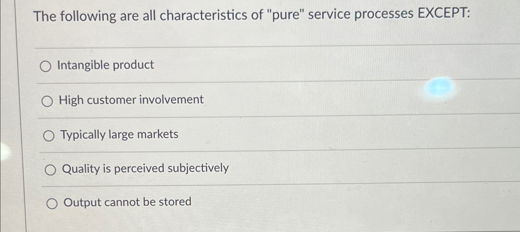 Solved The following are all characteristics of "pure" | Chegg.com