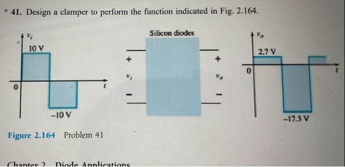 Solved * 41. Design a clamper to perform the function | Chegg.com
