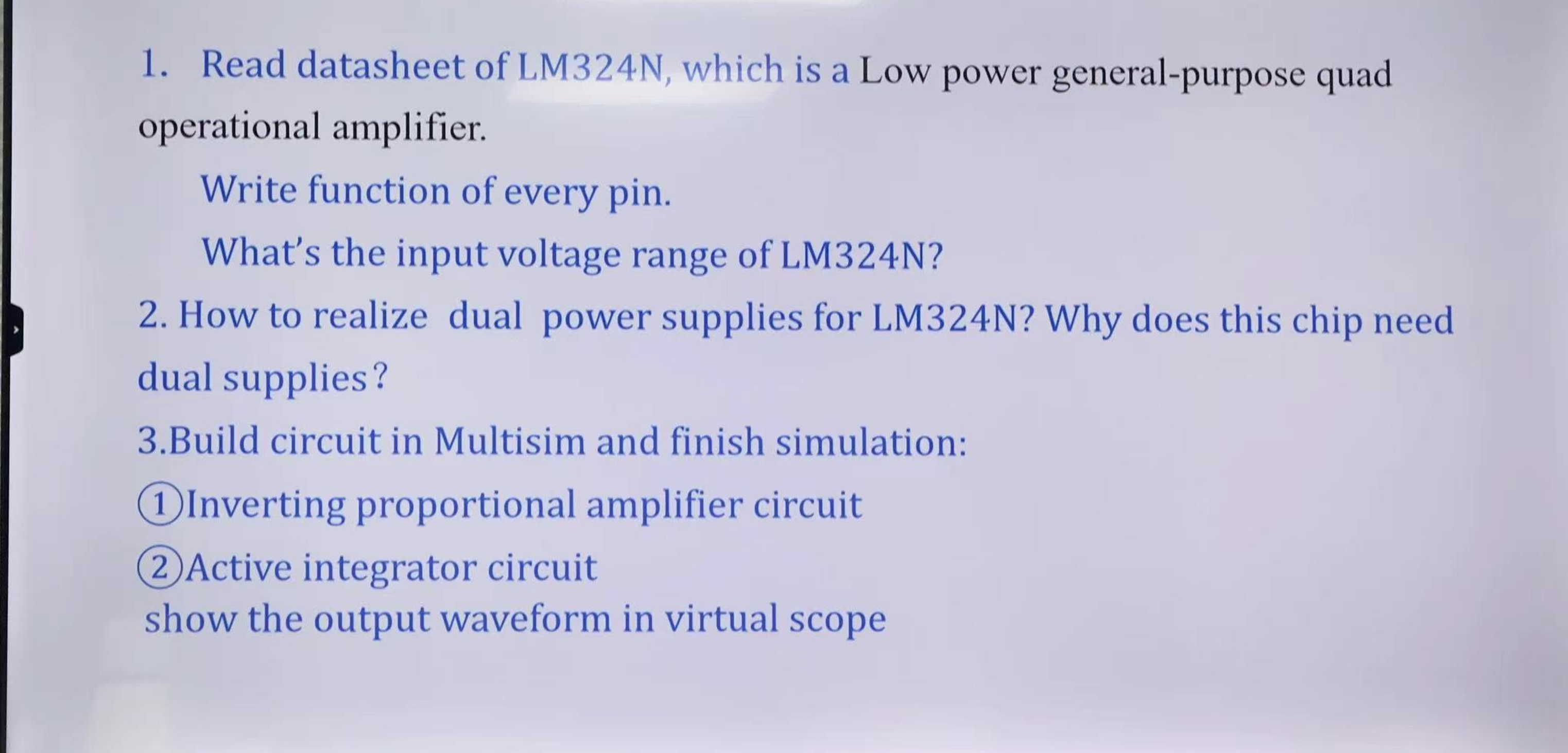 Solved 3.Build circuit in Multisim and finish | Chegg.com