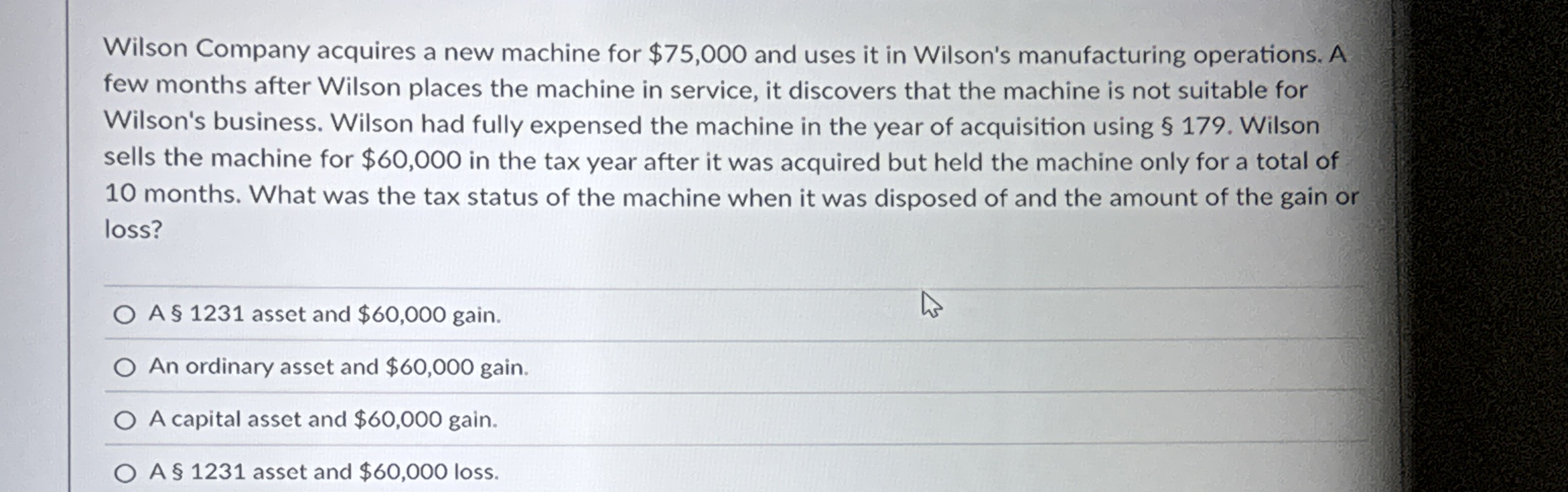 Solved Wilson Company acquires a new machine for $75,000 | Chegg.com