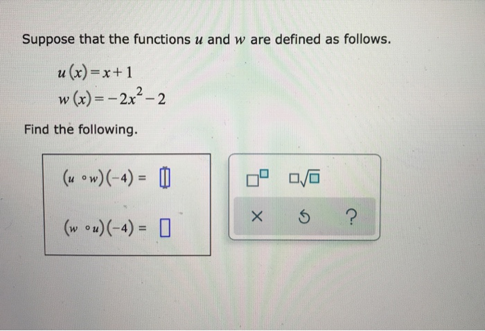 Solved Suppose that the functions u and w are defined as | Chegg.com