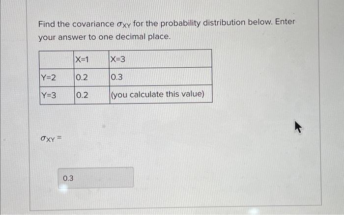 Solved Find the covariance σXY for the probability | Chegg.com