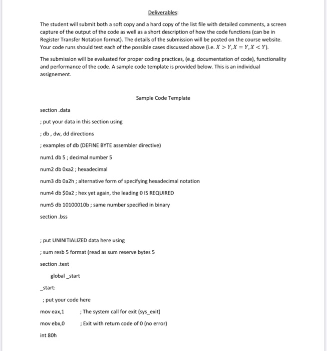 Solved The exercise is to write an assembly program to | Chegg.com