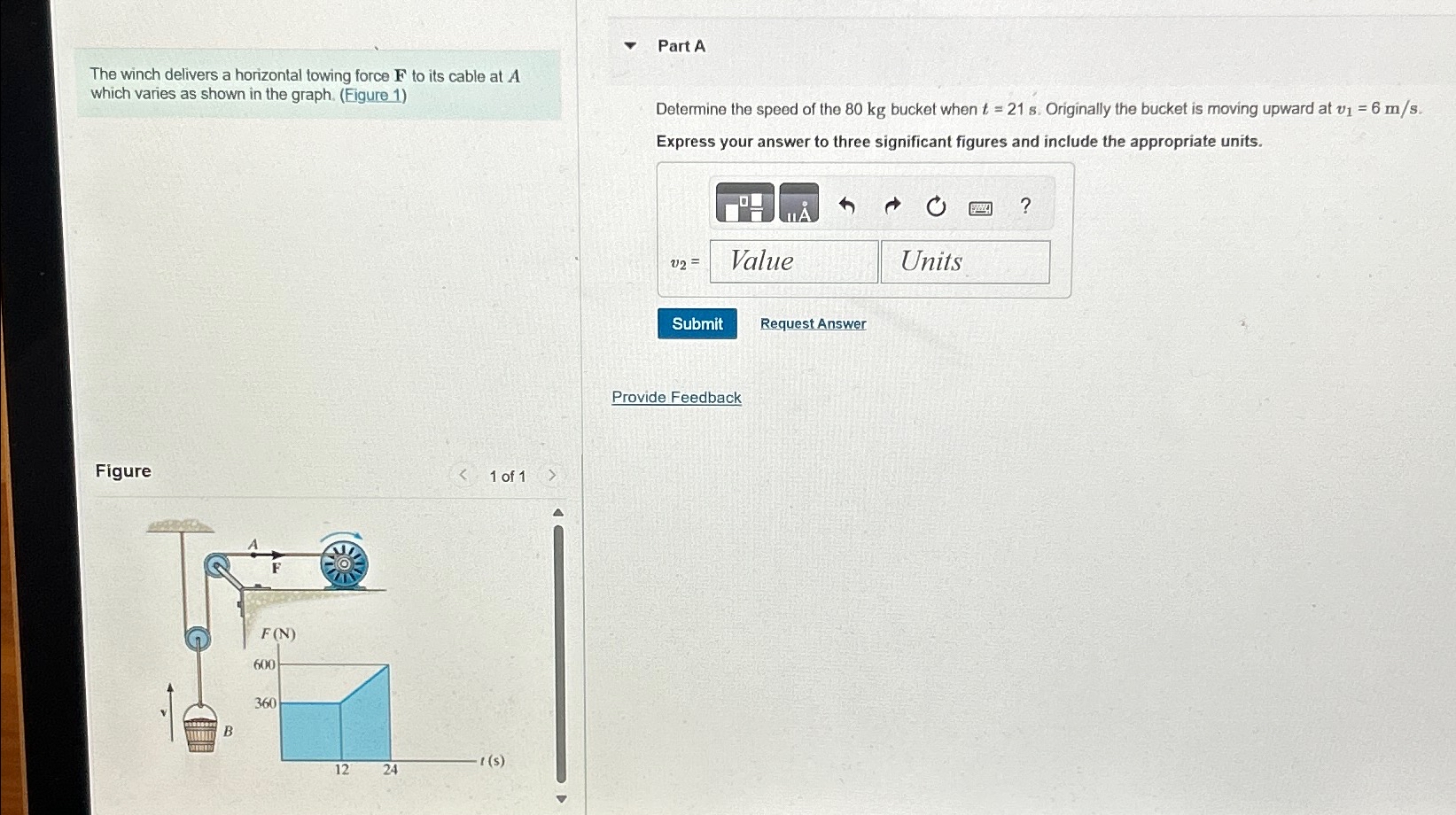 Solved The winch delivers a horizontal towing force F ﻿to | Chegg.com