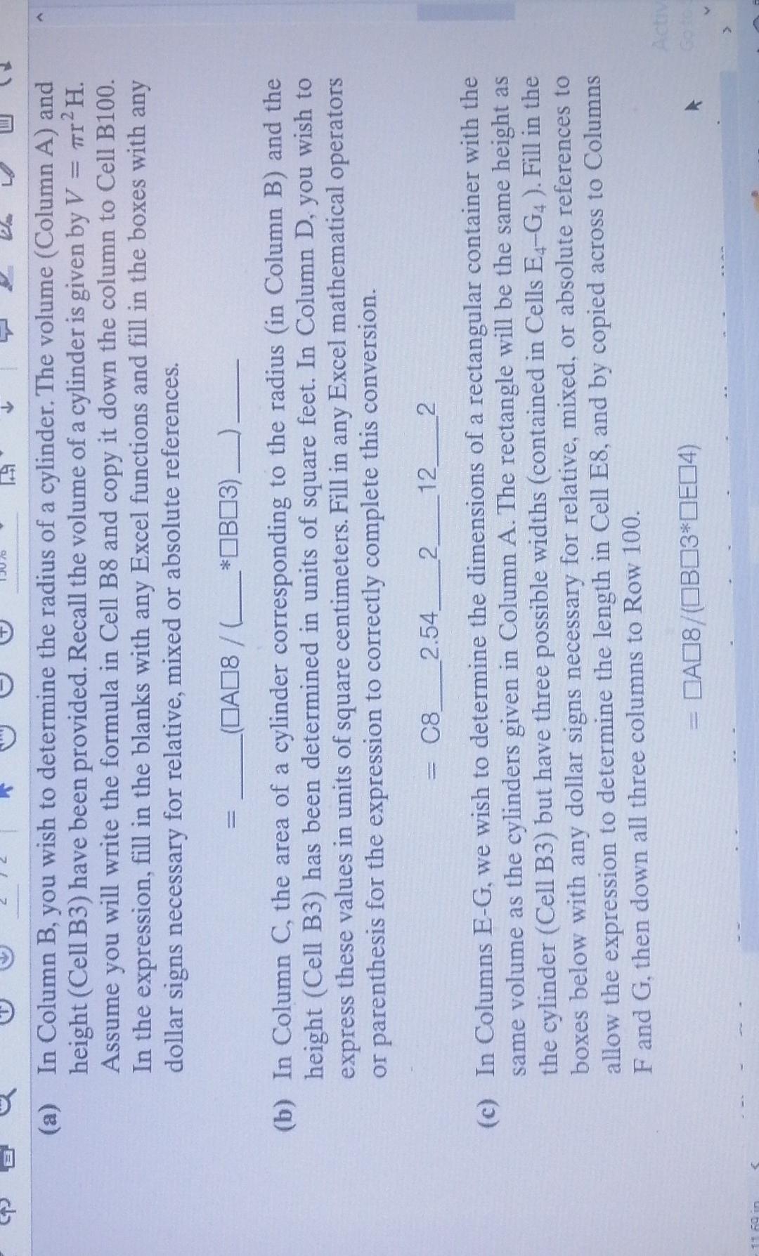 Solved Refer to the following worksheet. In all questions, | Chegg.com