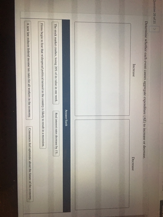 Solved Question 20 of 21 Determine whether each event causes | Chegg.com