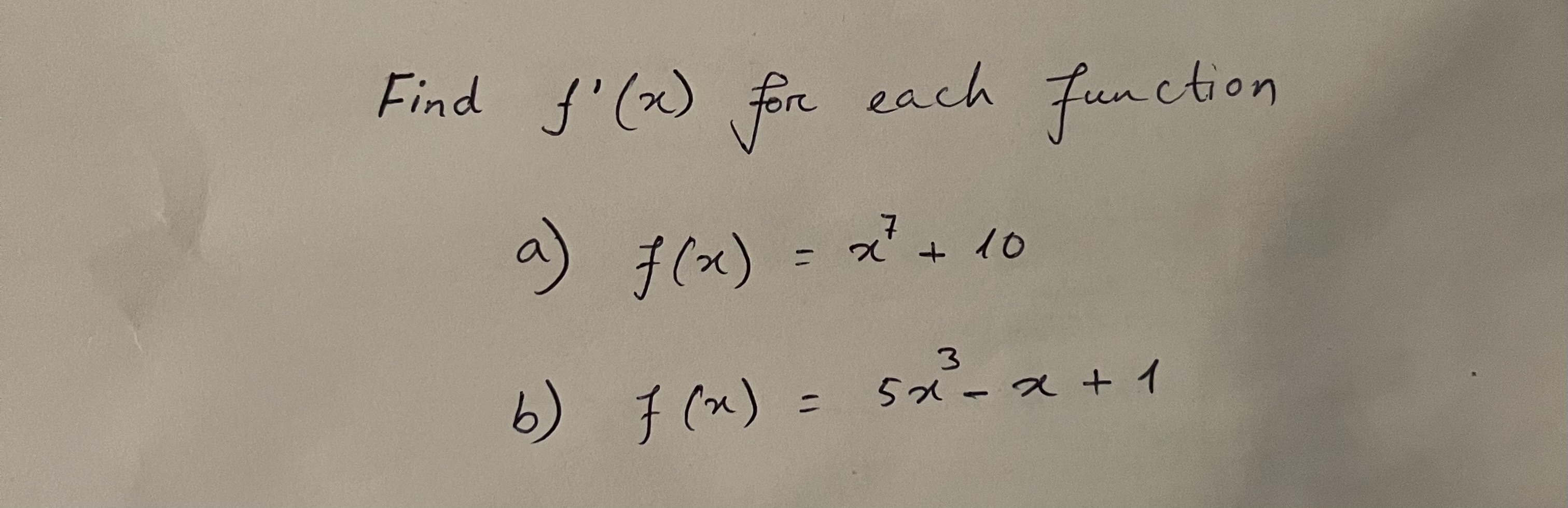 Solved Find f'(x) ﻿for each function: | Chegg.com