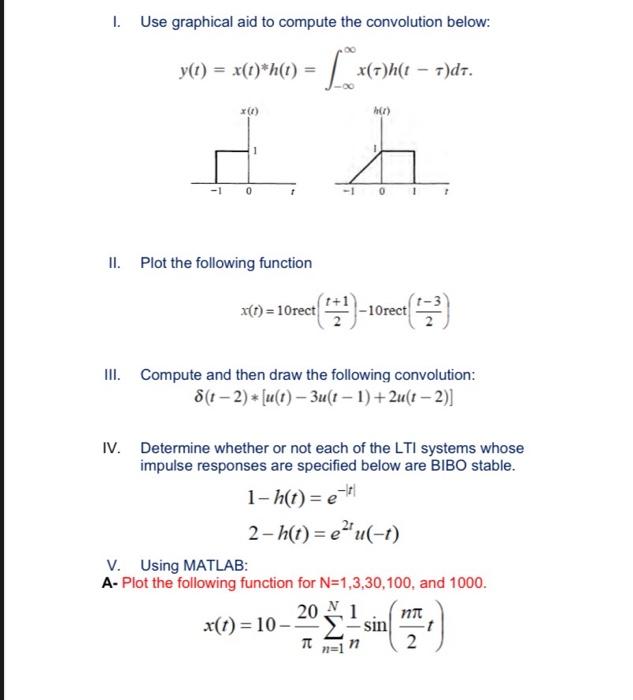 Solved 1. Use graphical aid to compute the convolution | Chegg.com