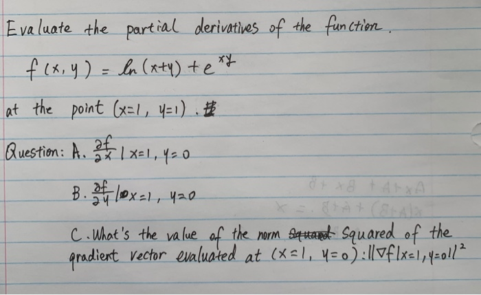 Solved Evaluate the partial derivatives of the function. f | Chegg.com