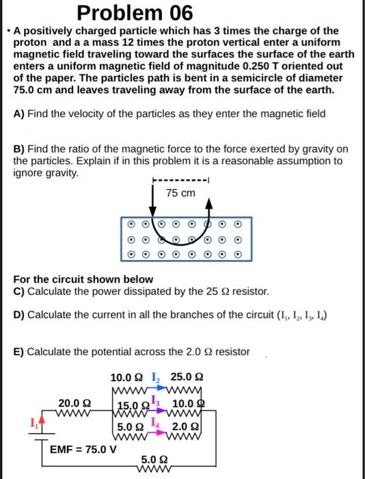 Solved Problem 06 - A positively charged particle which has | Chegg.com