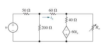 Solved The variable resistor Ro in ﻿the circuit | Chegg.com