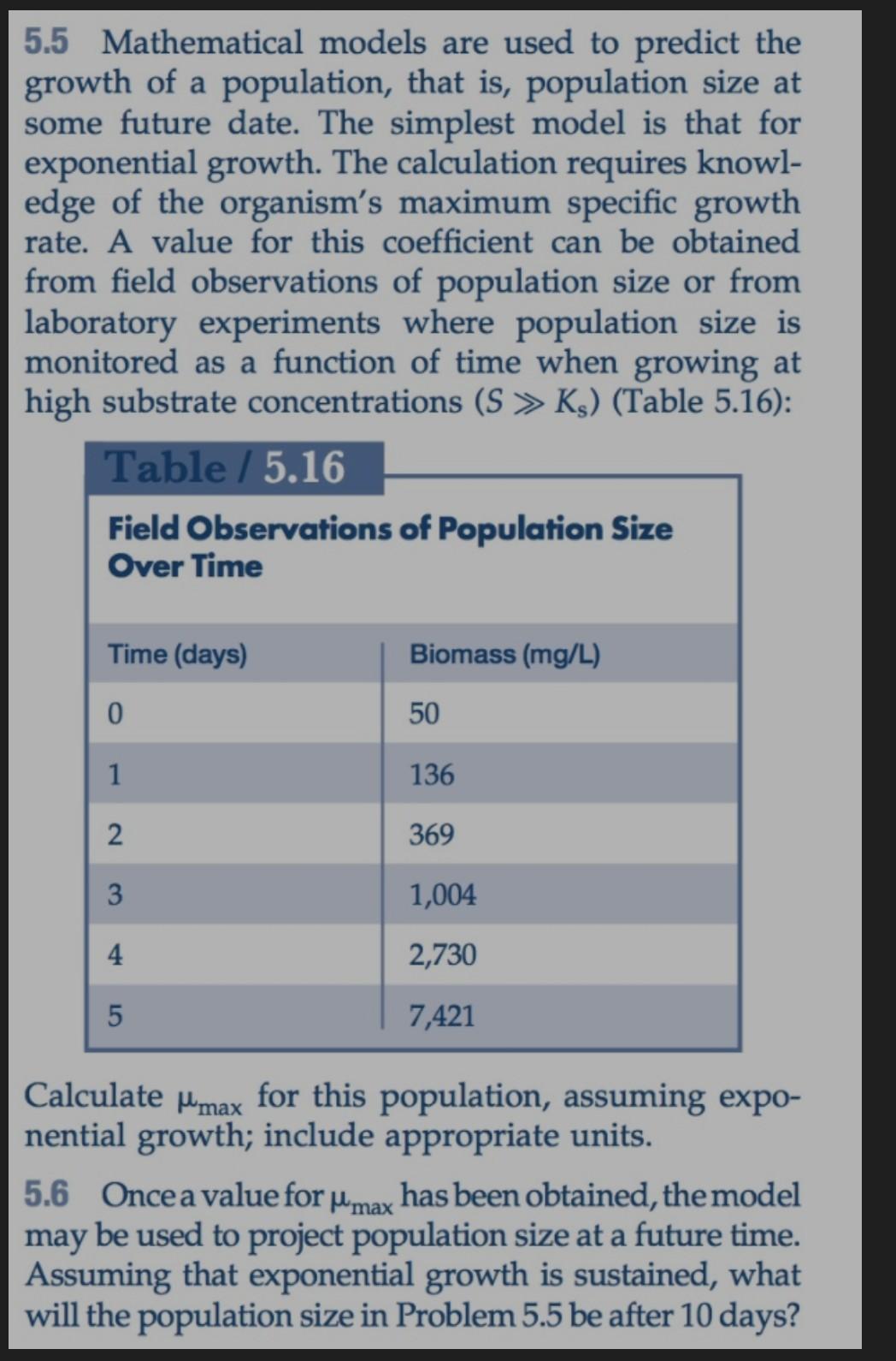 Solved 5.5 Mathematical models are used to predict the | Chegg.com