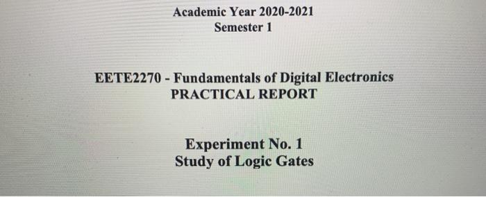 Solved Academic Year 2020-2021 Semester 1 EETE2270 - | Chegg.com