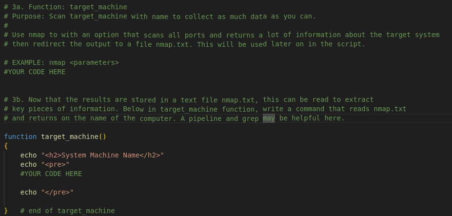 Solved \# 3a. ﻿Function: target machine \# Purpose: Scan | Chegg.com