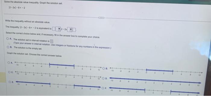 Solved Bolve the absolute vahue kequality. Graph the | Chegg.com