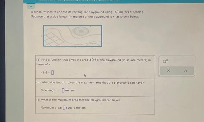 Solved A school wishes to enclose its rectangular playground | Chegg.com