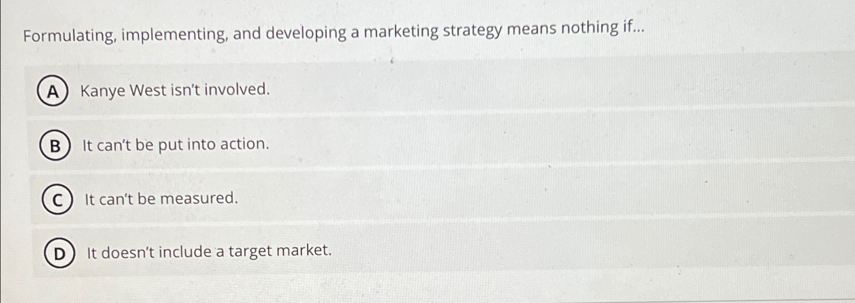 Solved Formulating, implementing, and developing a marketing | Chegg.com