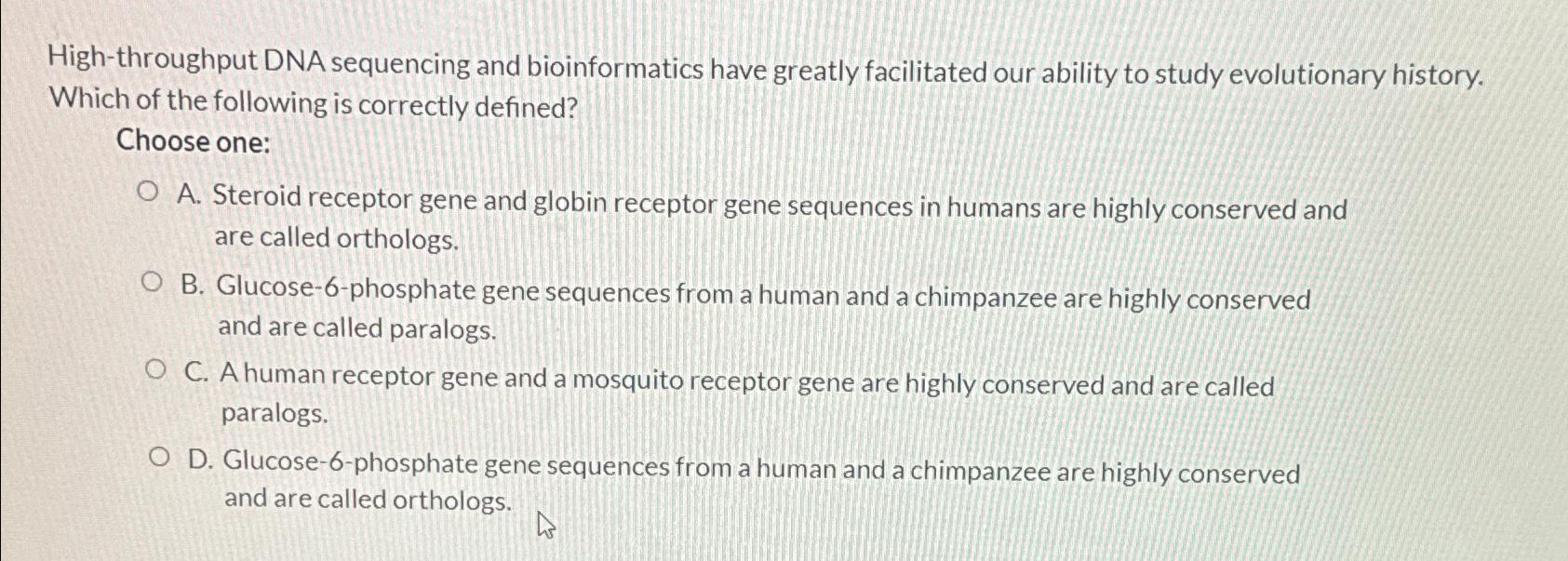 Solved High-throughput DNA sequencing and bioinformatics | Chegg.com