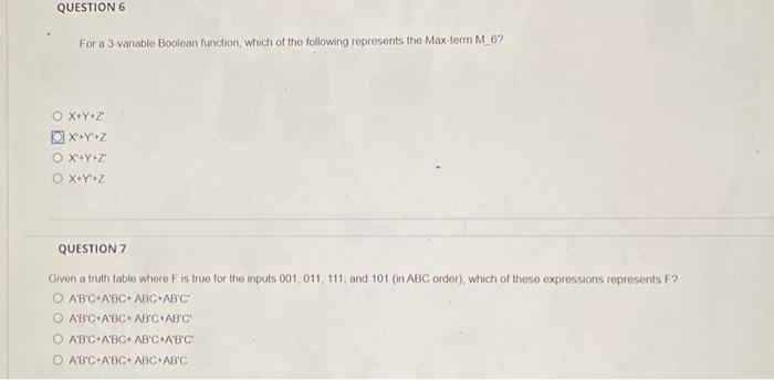 Solved Which of the following Boolean functions is | Chegg.com