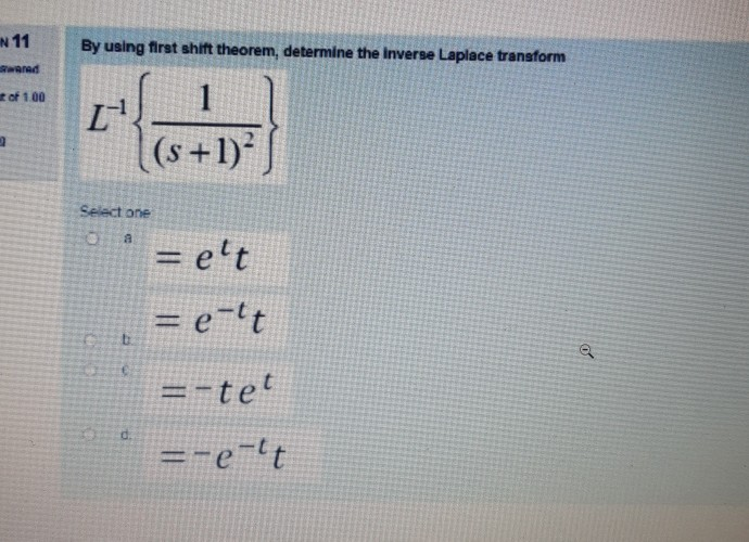 Solved N 11 By using first shift theorem, determine the | Chegg.com