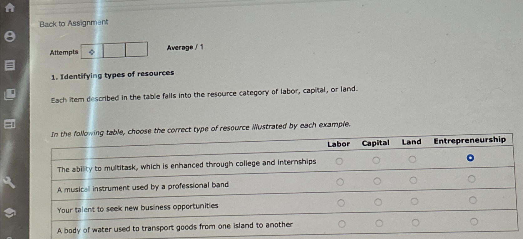 Solved Back to AssignmentAttemptsAverage /1Identifying types | Chegg.com