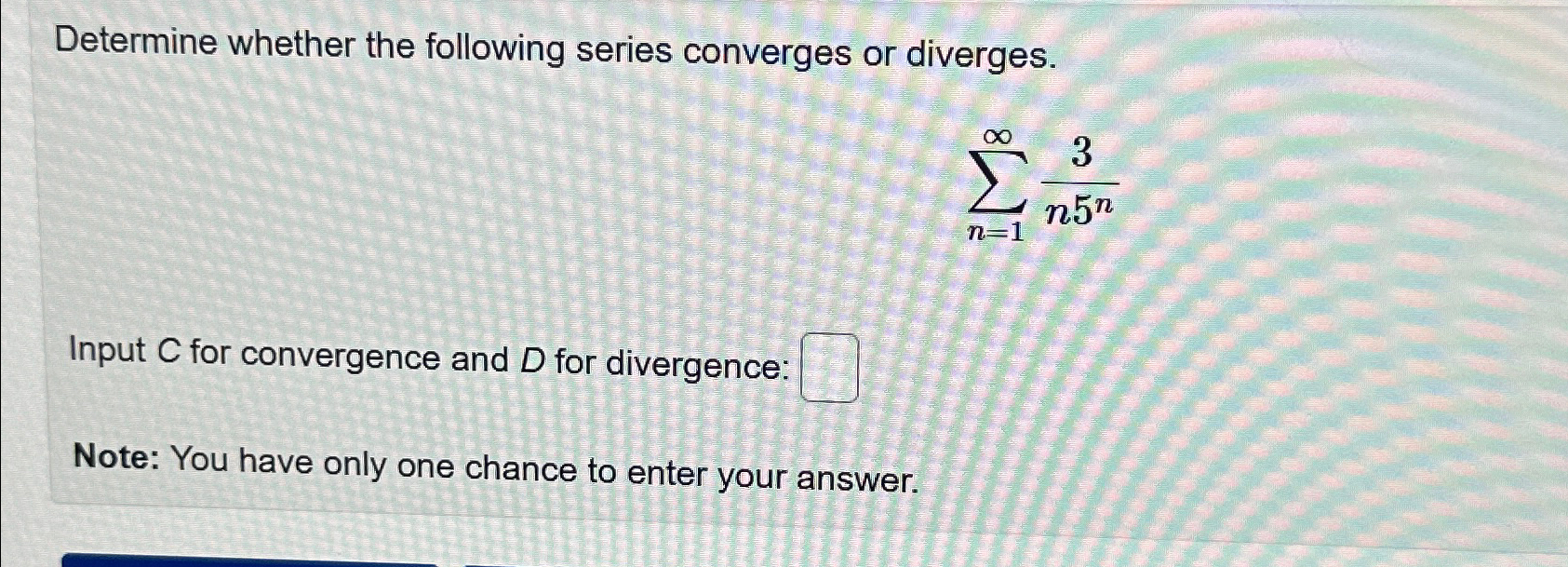 Solved Determine whether the following series converges or | Chegg.com