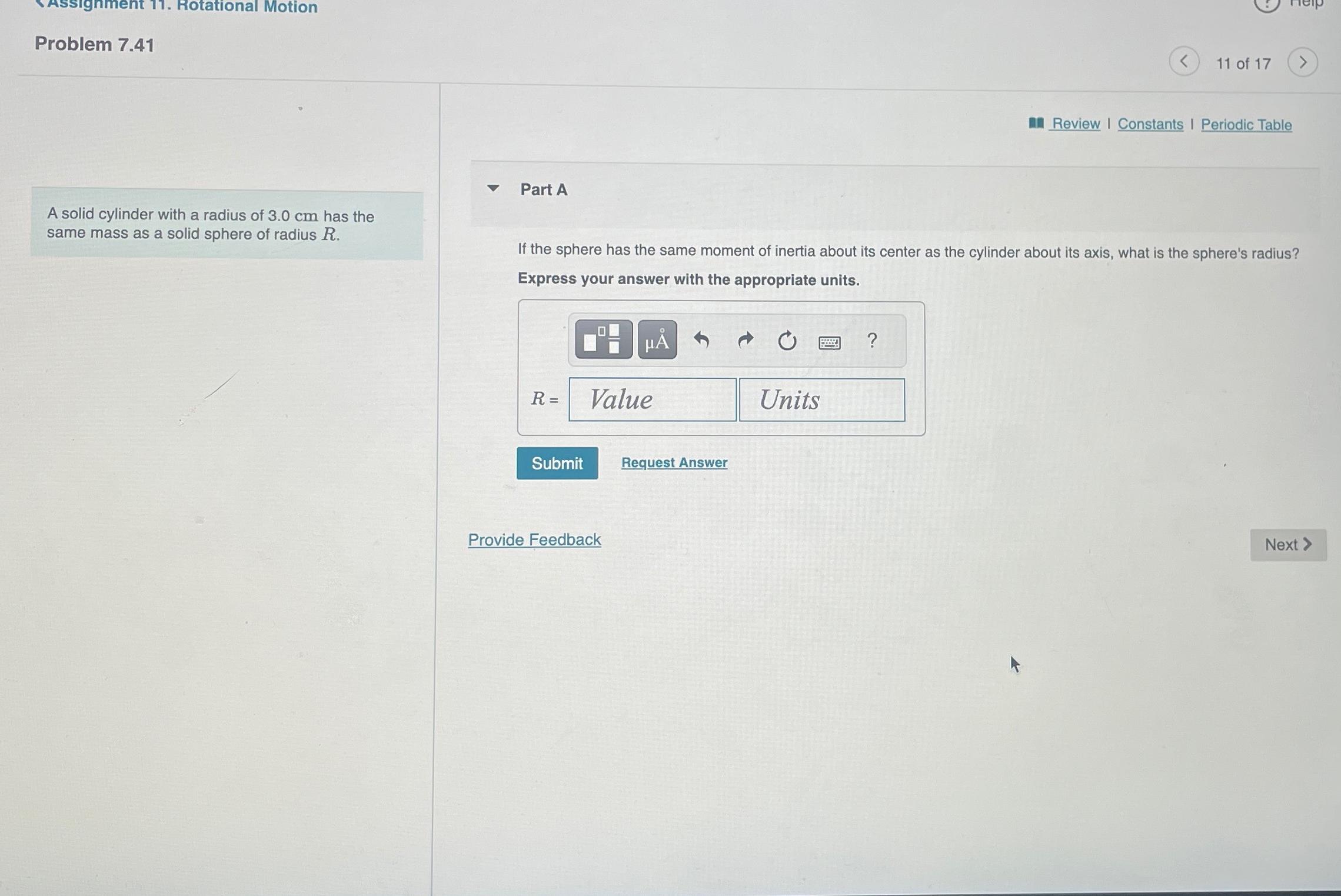 Solved Problem 7.4111 ﻿of 17Review I Constants I Periodic | Chegg.com