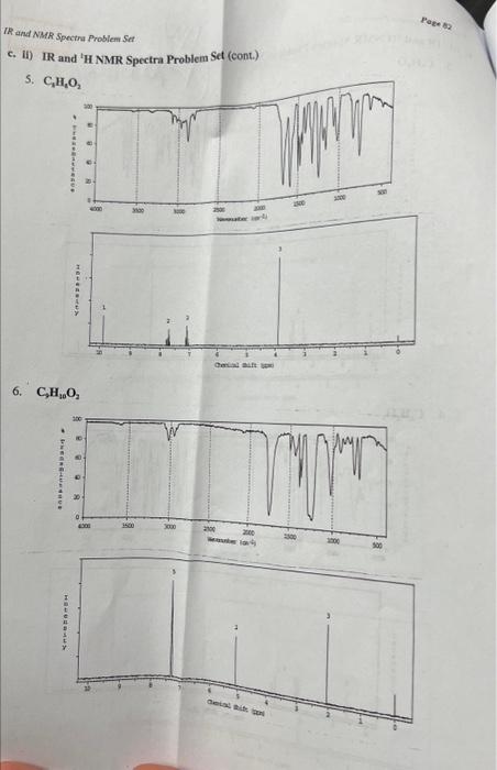 ii) IR and ' H NMR Spectra Problem Set 1. C3H2O 2. | Chegg.com