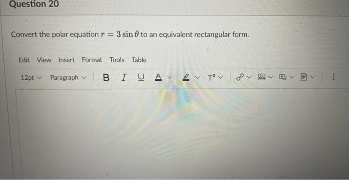 Solved Convert the polar equation r=3sinθ to an equivalent | Chegg.com