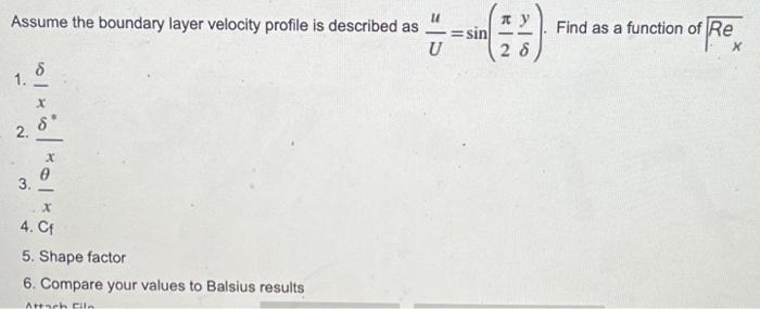 Solved Assume the boundary layer velocity profile is | Chegg.com