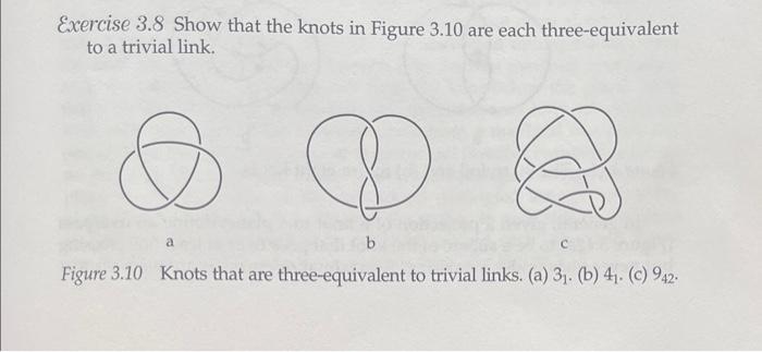 Solved Exercise 3.8 Show that the knots in Figure 3.10 are | Chegg.com