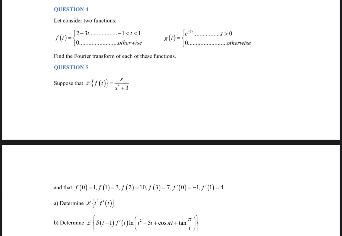 Solved QUESTION 4Let consider two functions:Find the Fourier | Chegg.com Solved QUESTION 4Let consider two functions:Find the Fourier | Chegg.com