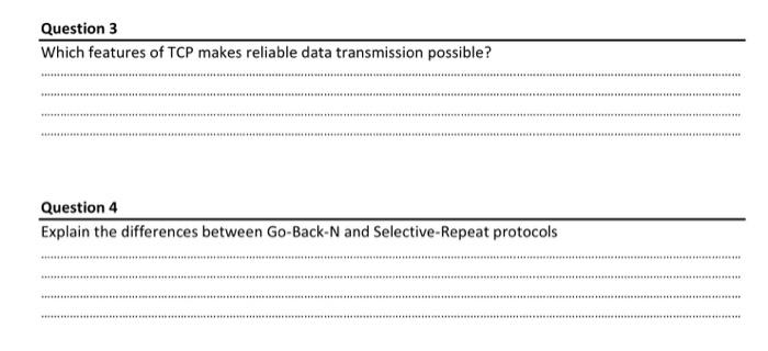 Solved Which features of TCP makes reliable data | Chegg.com