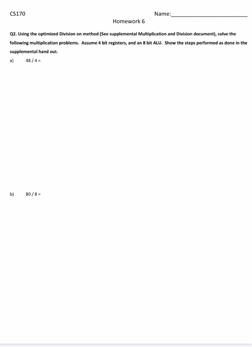 CS170 Name: Homework 6 Q2. Using the optimized | Chegg.com