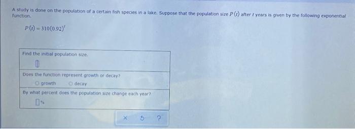 Solved A study is done on the population of a certain fish | Chegg.com