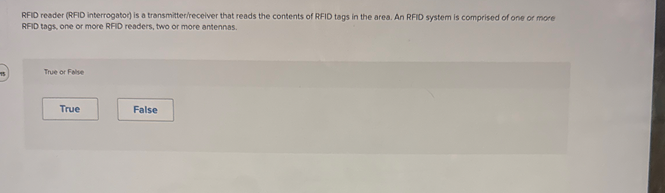 Solved RFID reader (RFID interrogator) ﻿is a | Chegg.com
